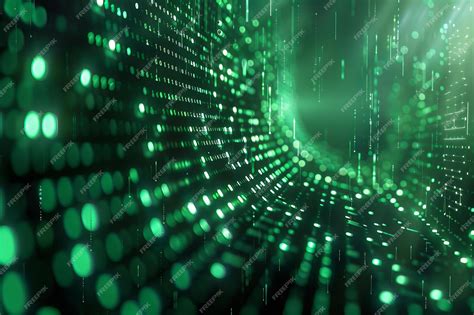 Premium Photo A Digital Matrix Background With Binary Code In Shades Of Green Creating An