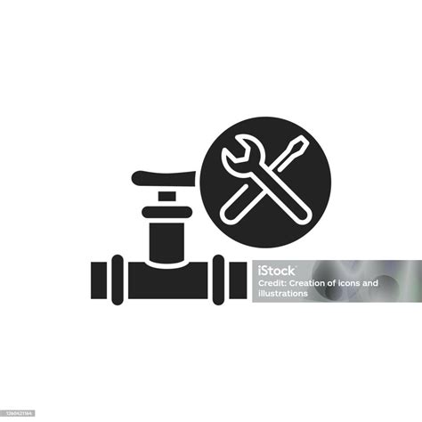 배관 서비스 블랙 글리프 아이콘 설치는 식수 분배 시스템에 수행됩니다 핸디맨 서비스 웹 페이지 모바일 앱 프로모션용 픽토그램 Ui Ux Gui 디자인 요소입니다 부동산에