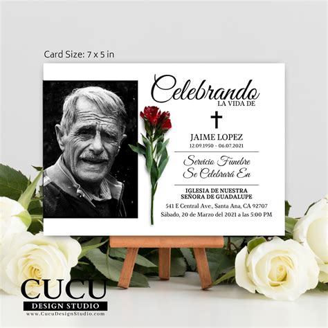 Funeral Invitation Canva Template Invitación Funeral Español Editable
