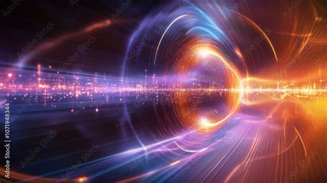 Quantum Communication Network Entangled Particles Transmitting Data Via Light Beams Futuristic