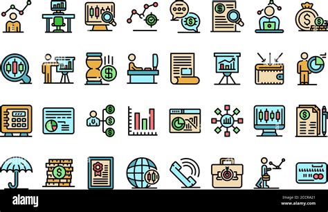 Trader Icons Set Vector Flat Stock Vector Image And Art Alamy