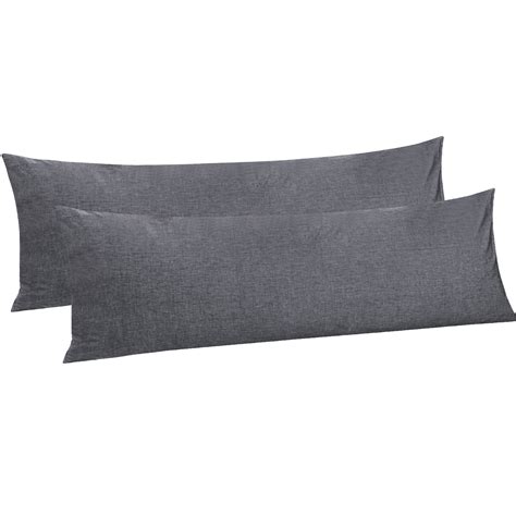 Ntbay 2 Pack Washed Cotton Body Pillow Case Envelope Closure Body