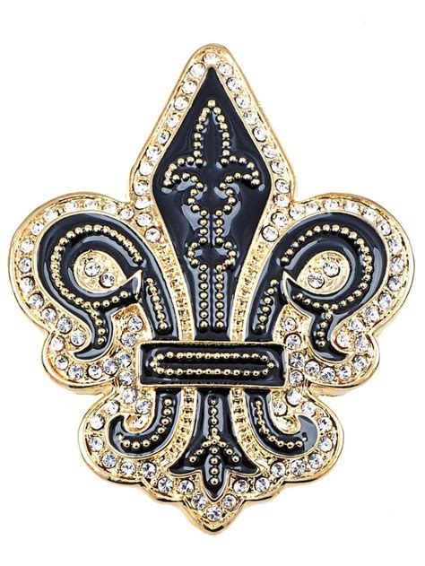 Black Gothic Medieval Royal Fleur De Lis Lily Brooch Pin Anna Kaci