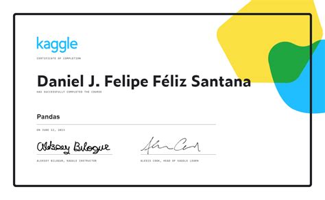 Daniel J Felipe Féliz Santana Completed The Pandas Course On Kaggle