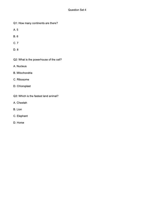Question Set 4 Pdf