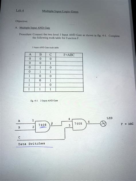 Solved Lab 4 Multiple Input Logic Gates Objective A Multiple Input