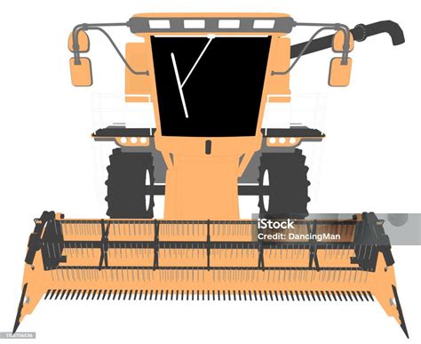 흰색에 수확 파이프와 오렌지 곡물 농업 수확기의 만화 색깔 3d 모델의 산업 3d 그림 식품 생산을위한 클립 아트 농업 기계에 대한 스톡 사진 및 기타 이미지 Istock