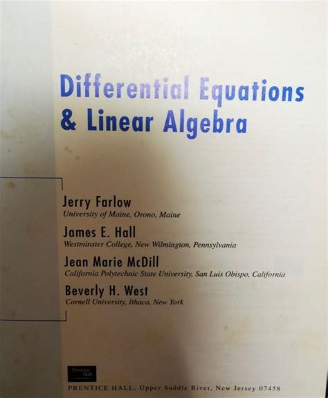 Differential Equation And Linear Algebra For Ma1513 Hobbies And Toys