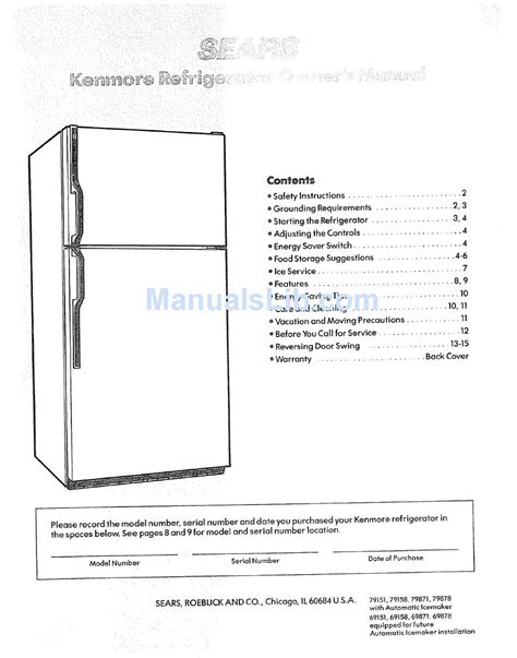 Kenmore Top Mount Refrigerator Model 106 At Kaitlyn Fitzhardinge Blog