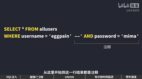 SQL注入攻击原理方法和类型 哔哩哔哩