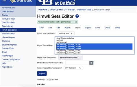 WeBWorK Setup UB MTH