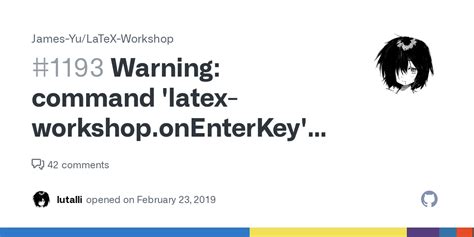 warning command latex workshop onenterkey not found · issue 1193
