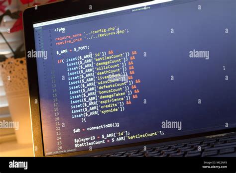 php back end code computer programming source code abstract screen of