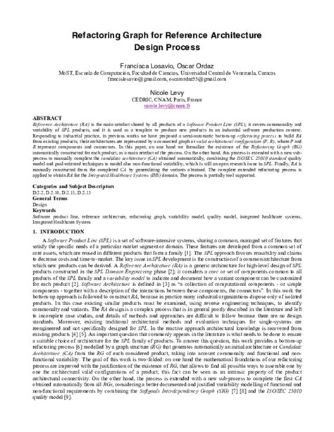 Pdf Refactoring Graph For Reference Architecture Design Process