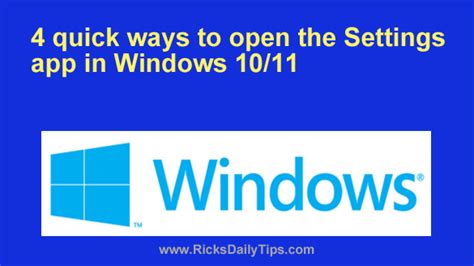 4 Quick Ways To Open The Settings App In Windows 10 11