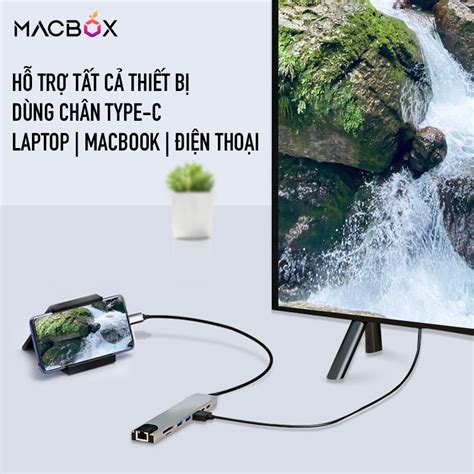 Mua Hub Type C In C Ng Chuy N I Hub Usb Type C To Hdmi Usb Sd Tf Rj Pd Type C