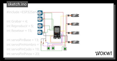ESP32 MULTIPOT SERVOS Ino Wokwi ESP32 STM32 Arduino Simulator
