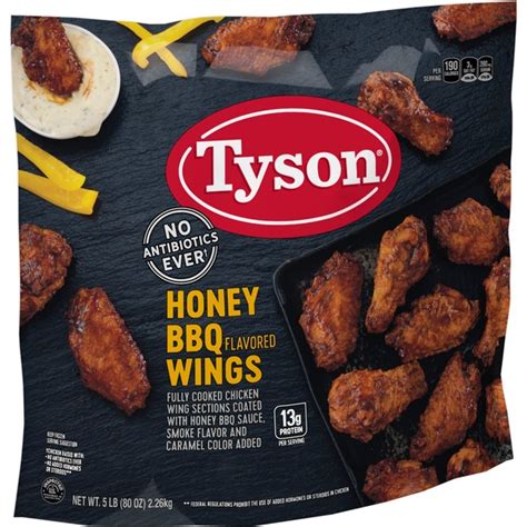 Tyson Fully Cooked Honey Bbq Bone In Chicken Wings 5 Lb Frozen 5 Lb From Bjs Wholesale
