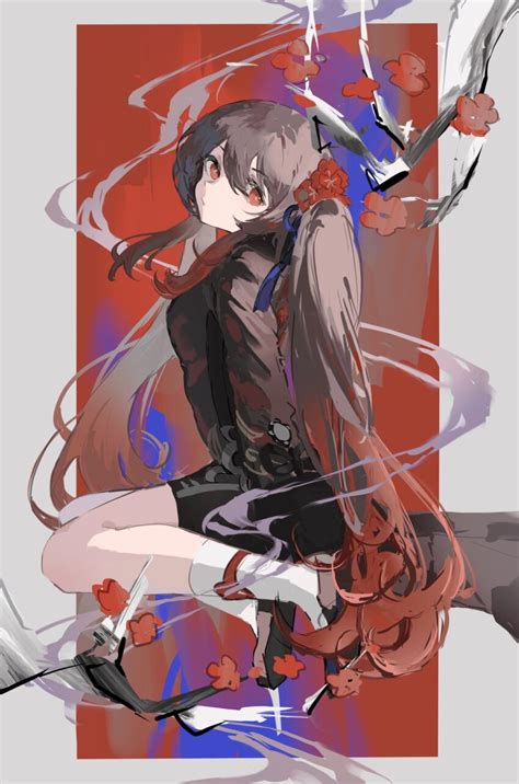 Aco Gbfg Hu Tao Genshin Impact Genshin Impact Commentary Highres 1girl Black Shorts