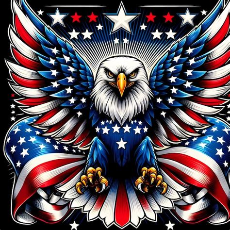 Eagle With Usa Flag Logo Design Premium Ai Generated Vector