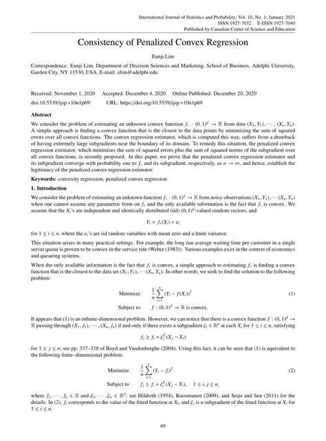 Pdf Consistency Of Penalized Convex Regression