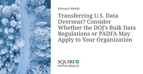 transferring u s data overseas consider whether the doj s bulk data regulations or padfa may