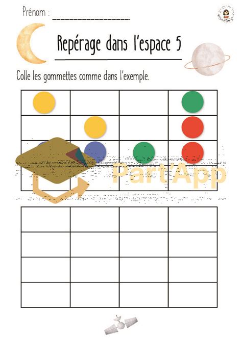 Partapp 6x Fiches Ateliers Lespace Orientation Spatiale Gommettes