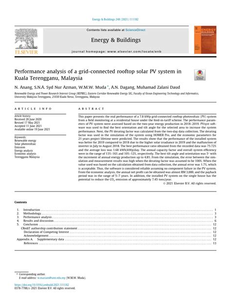 performance analysis of a grid connected rooftop solar pv system
