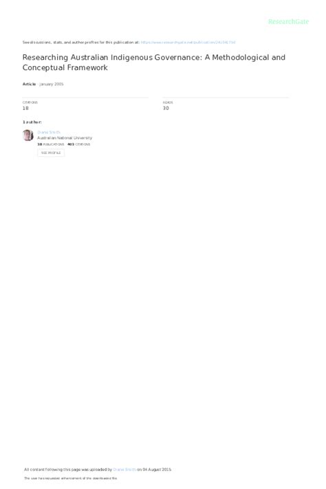 Pdf Researching Australia Indigenous Governance A Methodological And Conceptual Framework
