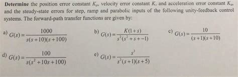 Solved Determine The Position Error Constant Kp