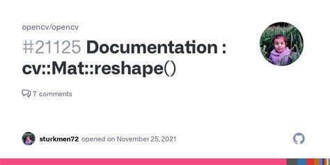 Documentation Cv Mat Reshape Issue 21125 Opencv Opencv GitHub