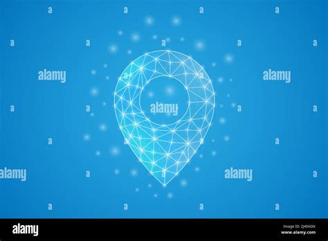 Location Pin Low Poly Symbol With White Connected Dots 3d Geometric Polygonal Online Delivery
