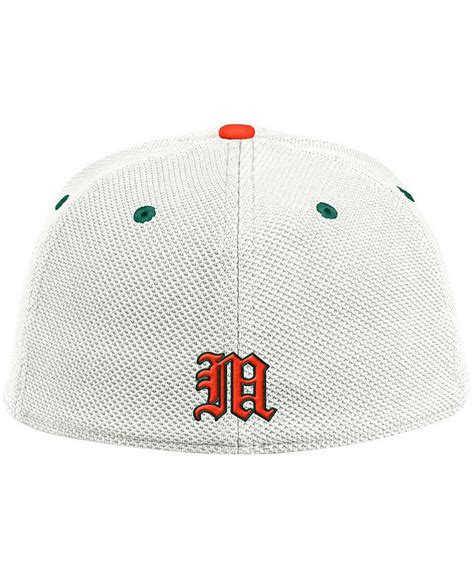 Adidas Mens White Orange Miami Hurricanes Miami Maniac On Field Baseball Fitted Hat Macys