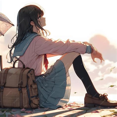 Premium Photo Anime Sad Girl