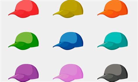 Premium Vector Set Of Colorful Caps