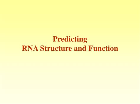 Ppt Predicting Rna Structure And Function Powerpoint Presentation Free Download Id369580