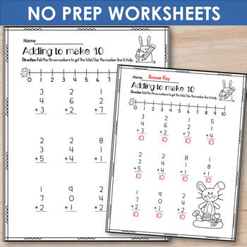Spring Adding Three Numbers To Make First Grade Worksheets Adding Addends
