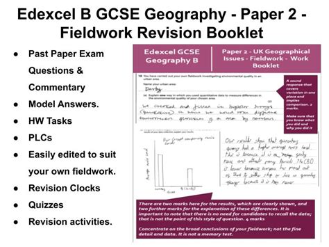 Edexcel B Gcse Geography Fieldwork Revision Booklet Teaching Resources