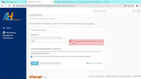 Cara Membuat Subdomain Di Cpanel Versi Terbaru Youtube