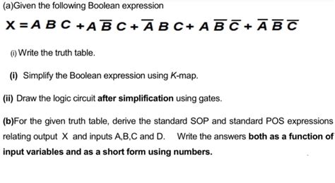 Solved Agiven The Following Boolean Expression X A B C