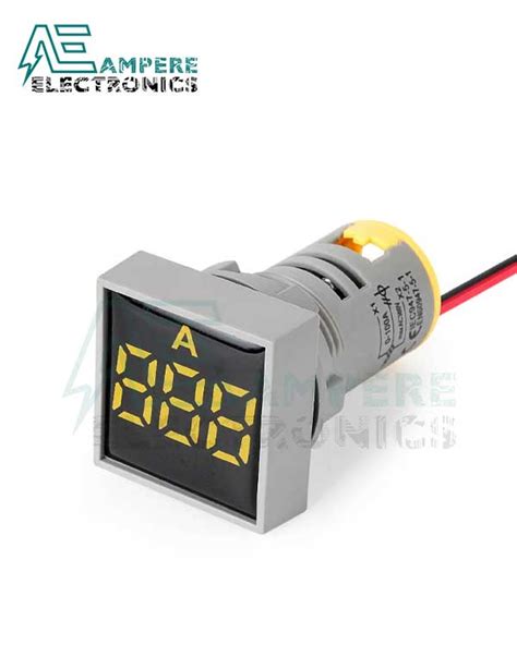 Square Ac Current Indicator 22mm Green Ampere Electronics