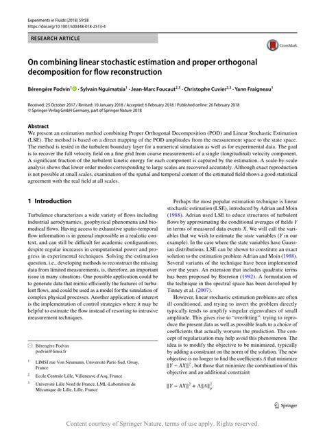 On Combining Linear Stochastic Estimation And Proper Orthogonal Decomposition For Flow