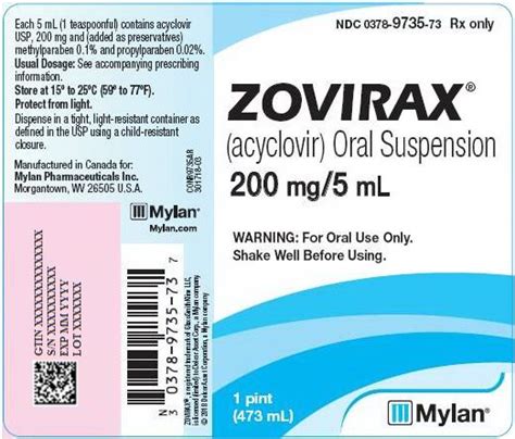 Ndc 0378 9735 Zovirax Acyclovir