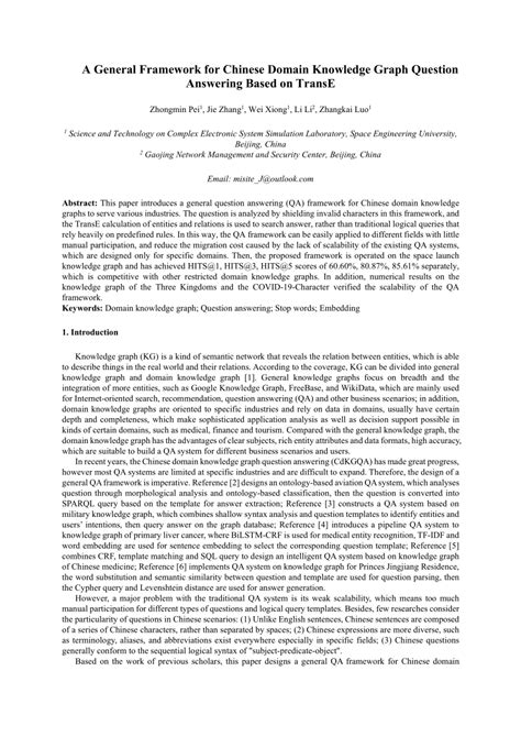 Pdf A General Framework For Chinese Domain Knowledge Graph Question