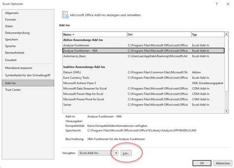 Vba Analyse Funktionen In Vba Verwenden Automate Excel
