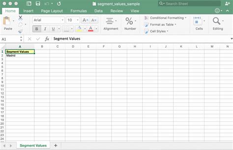Creating Segment Values With Excel Zapiens Support Center