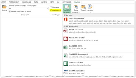 List Filenames And Their Properties In An Excel Table