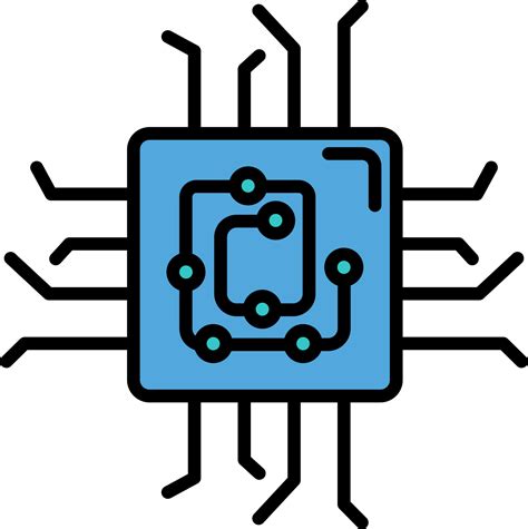 Circuit Or Computer Chip Icon In Blue Color 24197663 Vector Art At Vecteezy