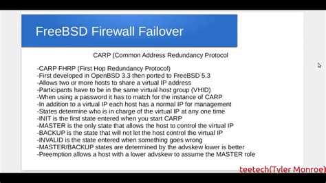 Freebsd Routerfirewall Failover Carppfsync Setup Youtube