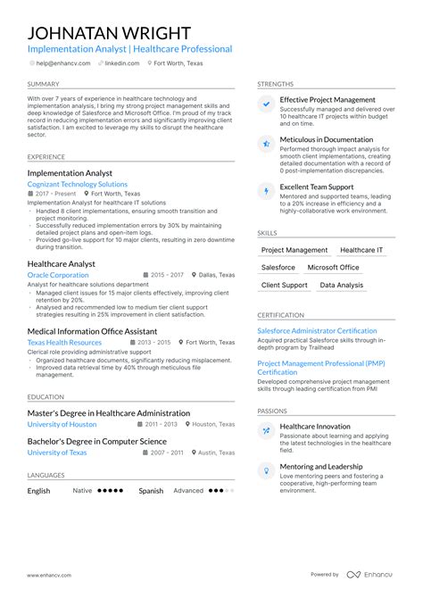 5 Implementation Analyst Resume Examples And Guide For 2024